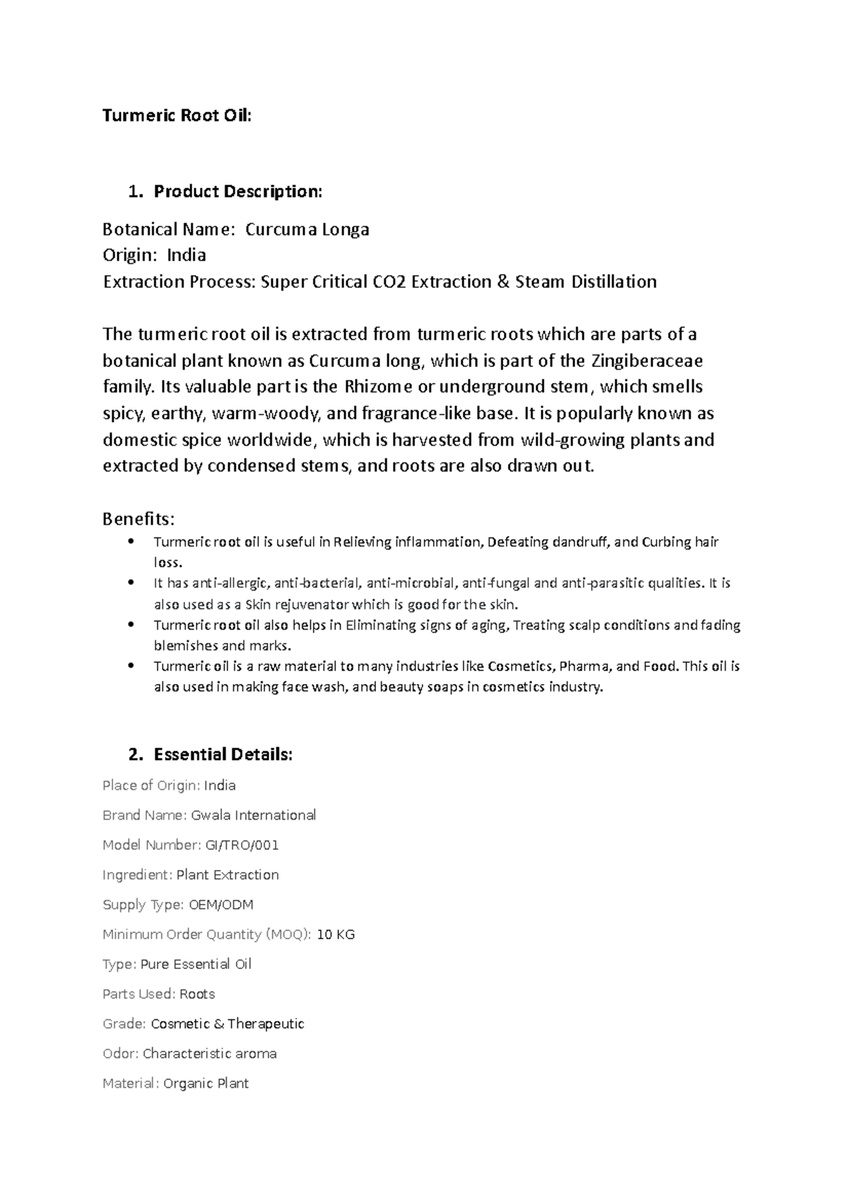 Turmeric Root Oil - good extraction - Principios de medicina interna ...