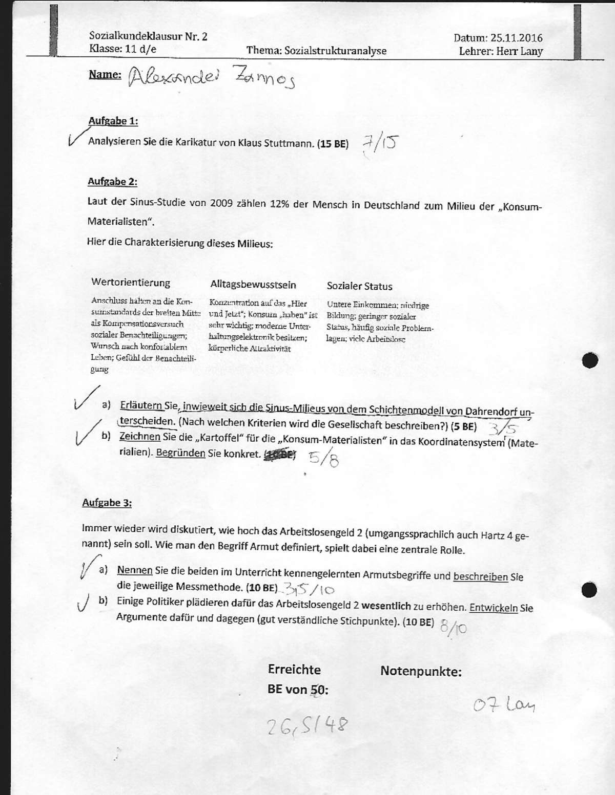 Klausur Winter 2016/2017, Fragen und Antworten - Sozialwissenschaften - Studocu