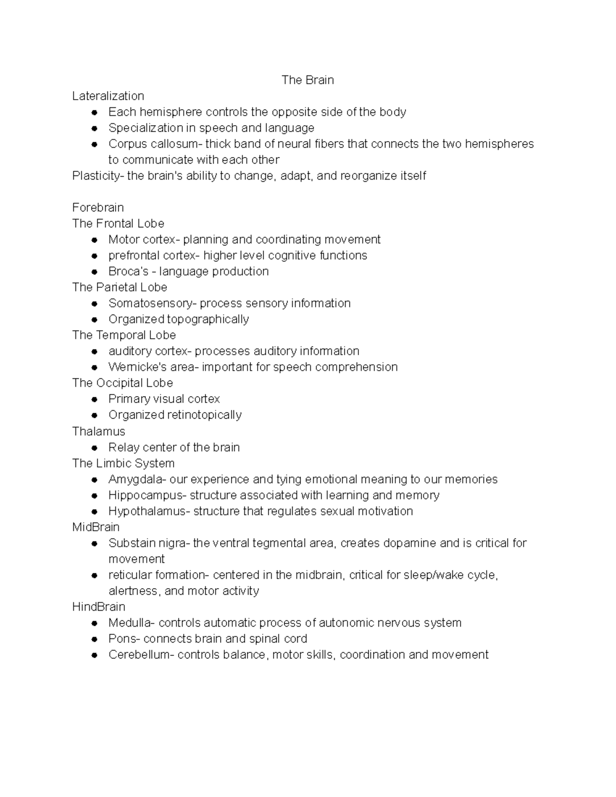 The Brain - The Brain Lateralization Each hemisphere controls the ...