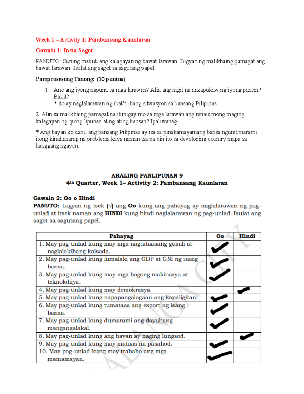 APW12 - INFORMATIVE - Week 1 – Activity 1: Pambansang Kaunlaran Gawain ...