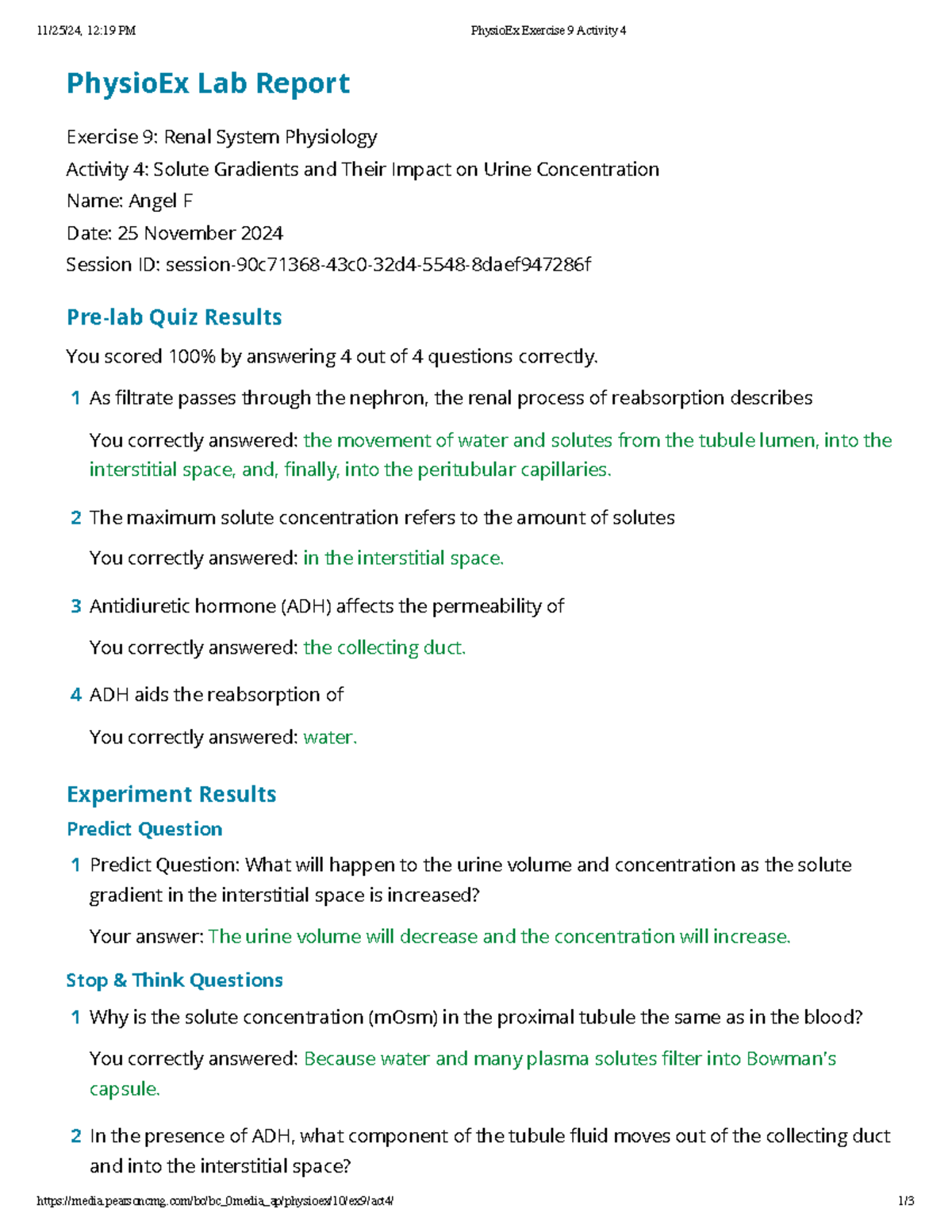 Physio Ex Exercise 9 Activity 4 - PhysioEx Lab Report Exercise 9 ...