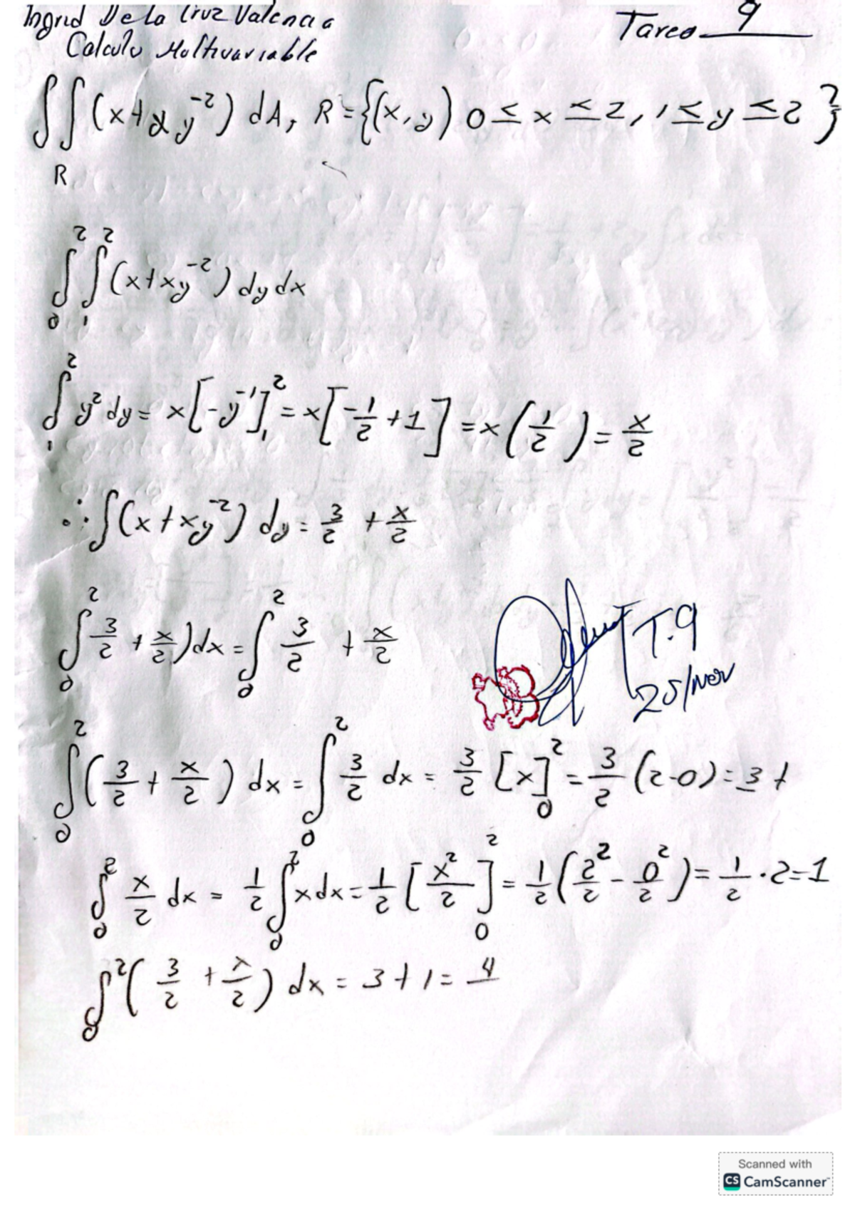 Tarea 9 ingrid - tsrea - Calculo I - Ingrid Jelo cruz Valenae a Tareo 9 ...