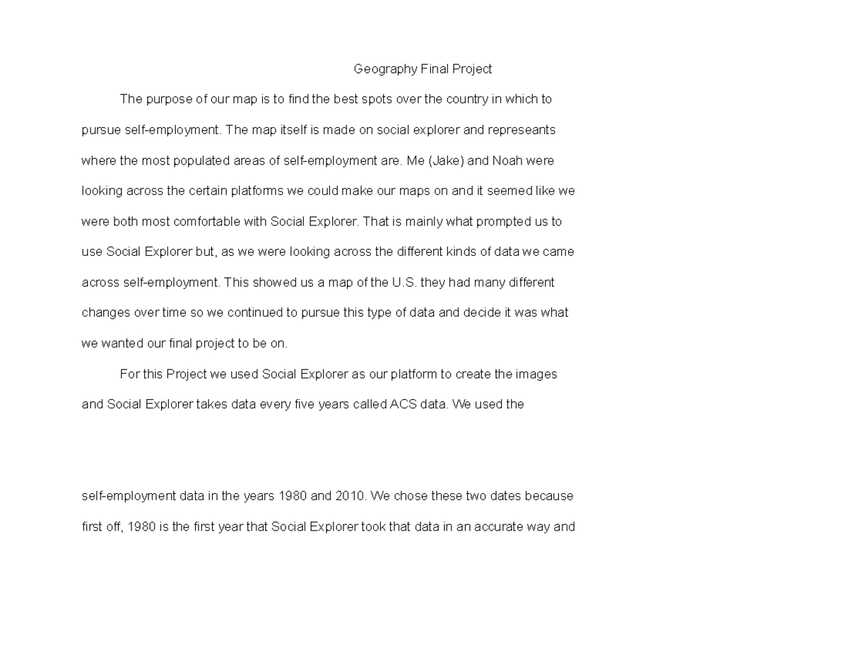 Geo 109 Final Report - Google Docs - Geography Final Project The ...