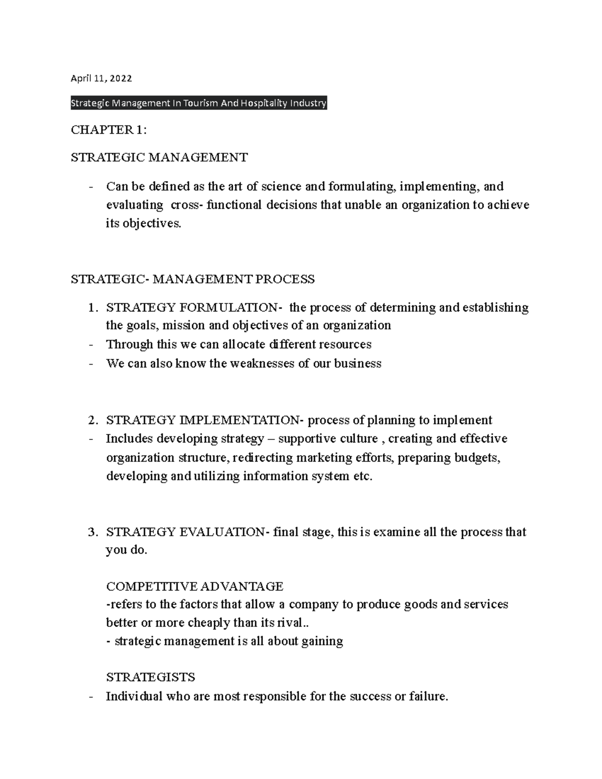 April-11 - LECTURE ONLY - BS Hospitality Management - PUP - Studocu