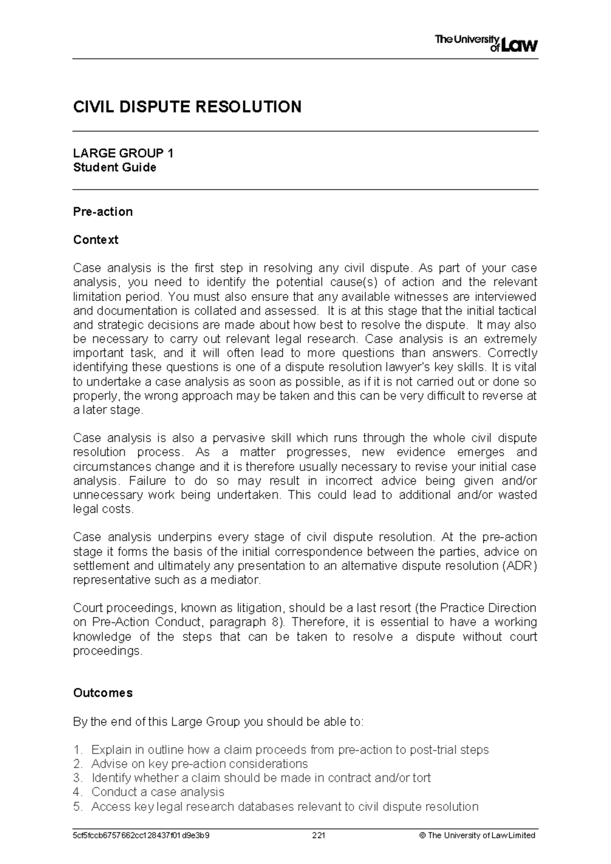Civil dispute resolution lg1 - CIVIL DISPUTE RESOLUTION LARGE GROUP 1 ...