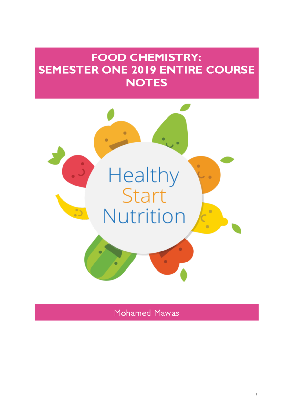 Sample - Summary Food Chemistry, Biology And Nutrition - FOOD CHEMISTRY ...