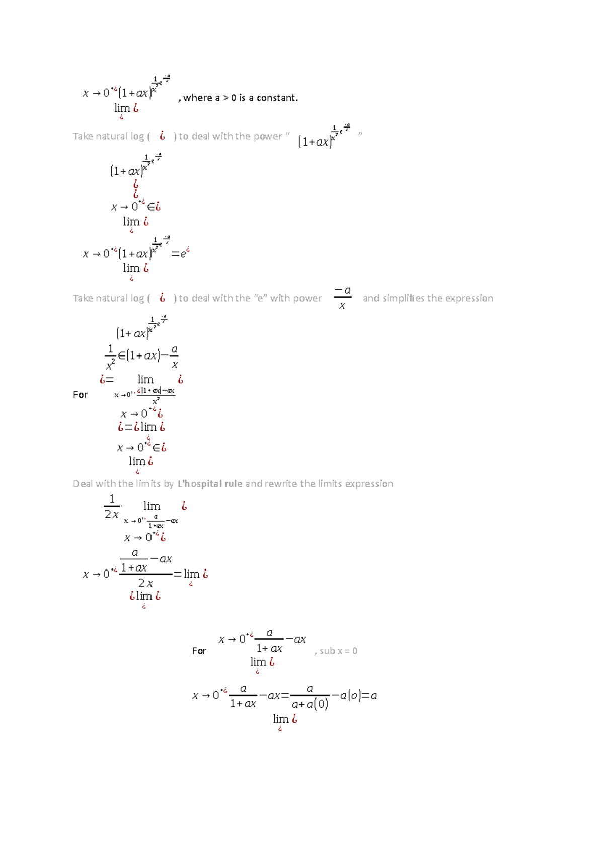 Limits questions 1 revisions for online test - Basic Mathematics I ...