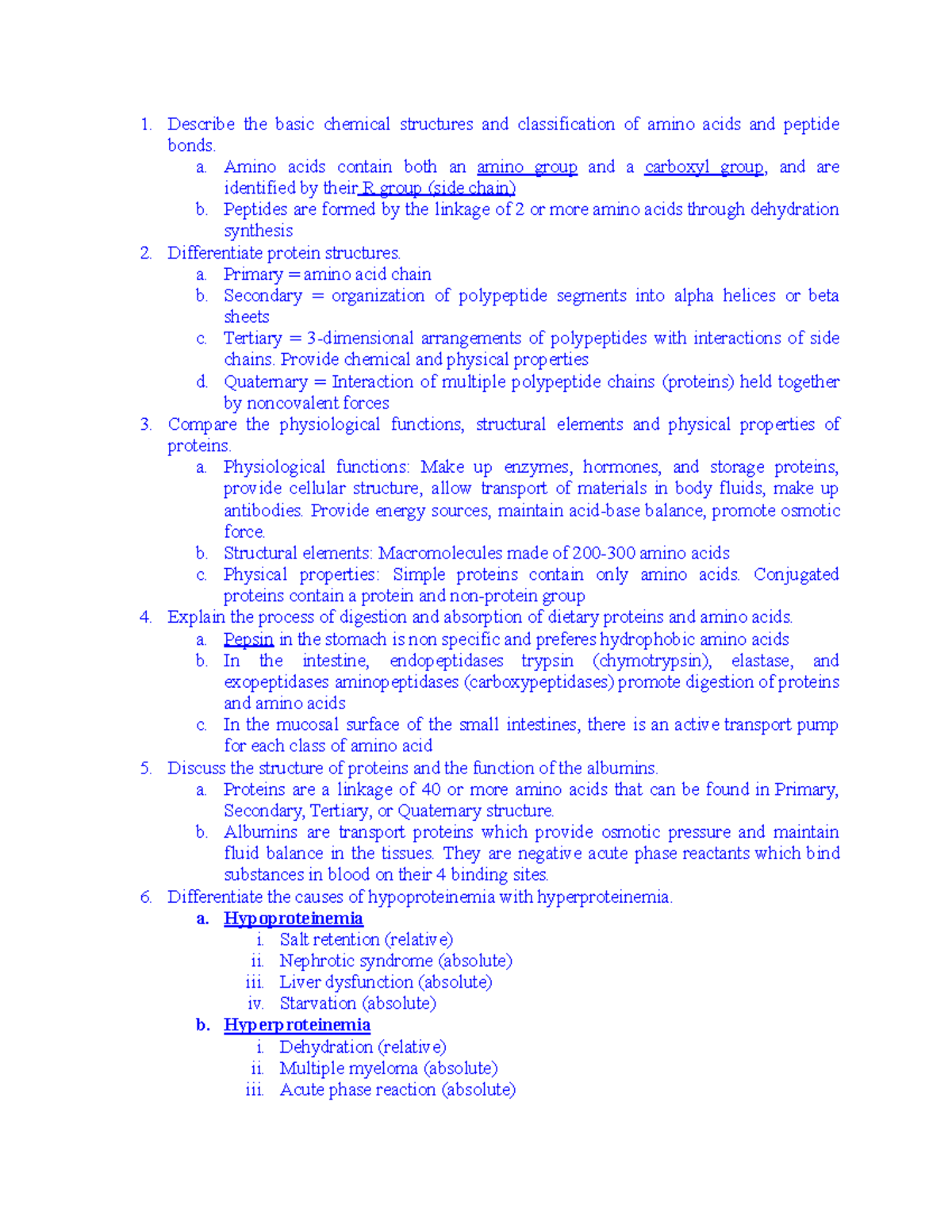 Mmsc lecture 17 notes - Describe the basic chemical structures and ...