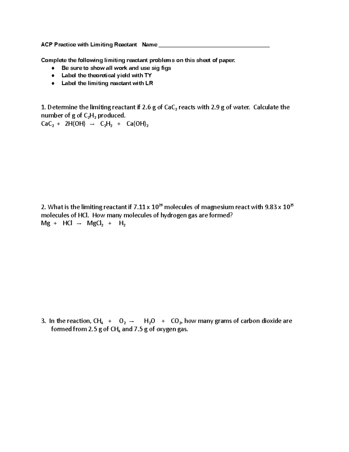 ACP Practice with Limiting Reactant - Google Docs - ACP Practice with ...