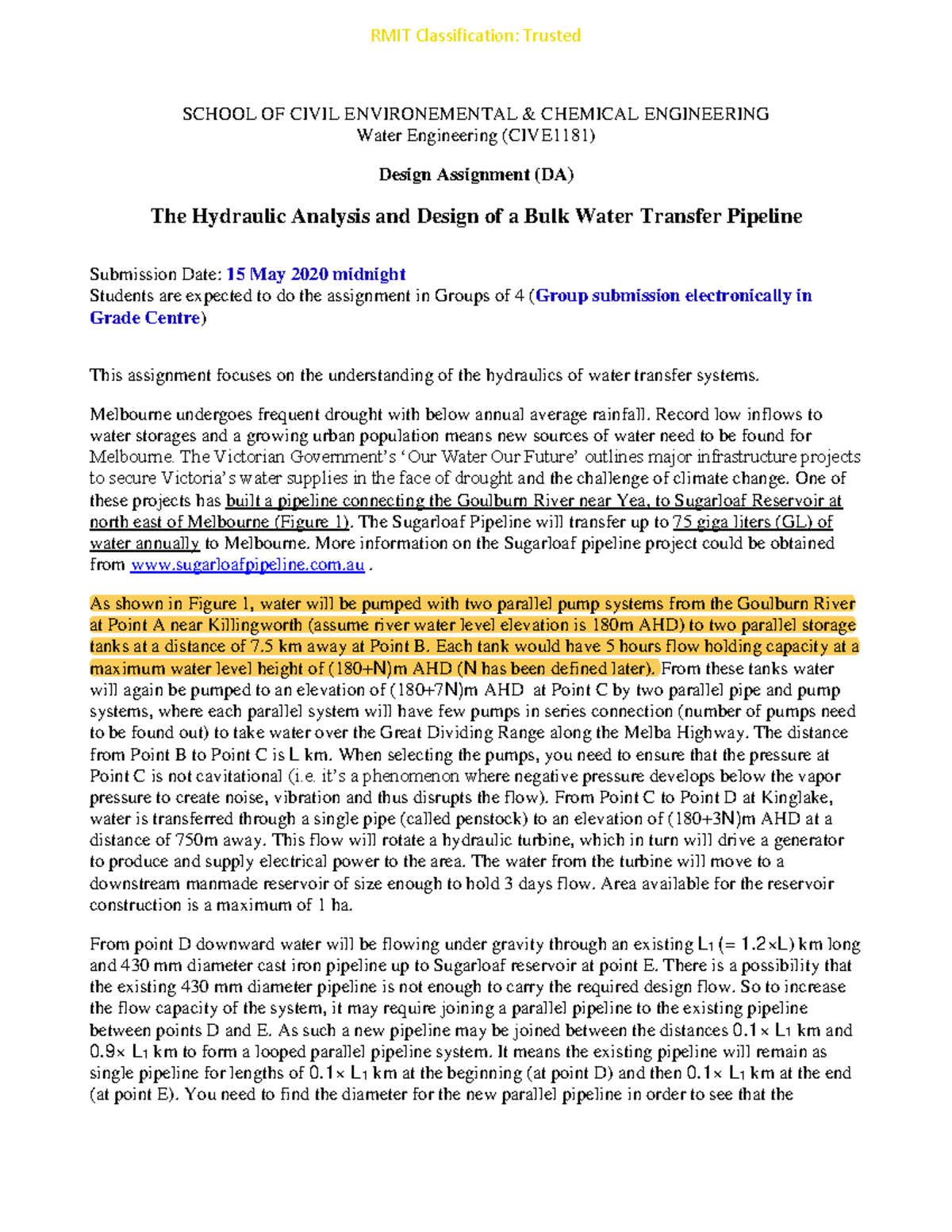 Design Assignment (DA) Problem Statement v2020 - SCHOOL OF CIVIL ...