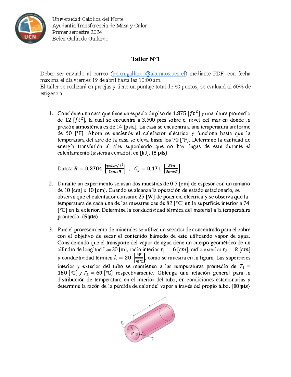 Taller Nº1 - khvn cvbm, - Taller Nº Deber ser enviado al correo (belen ...