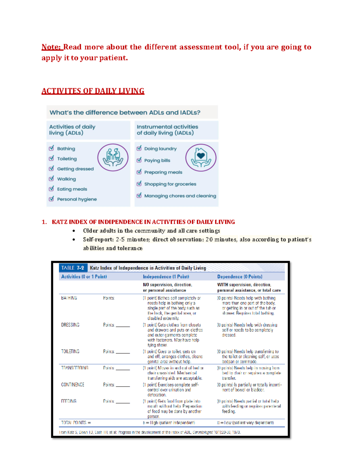 Assessment- Tools - one - Note: Read more about the different ...