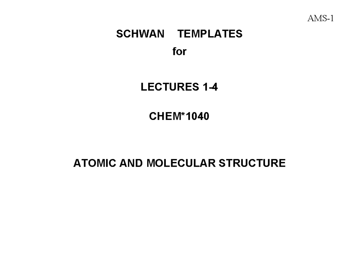 Atomic and Molecular Structure templates as pdf F2021-2 - SCHWAN ...