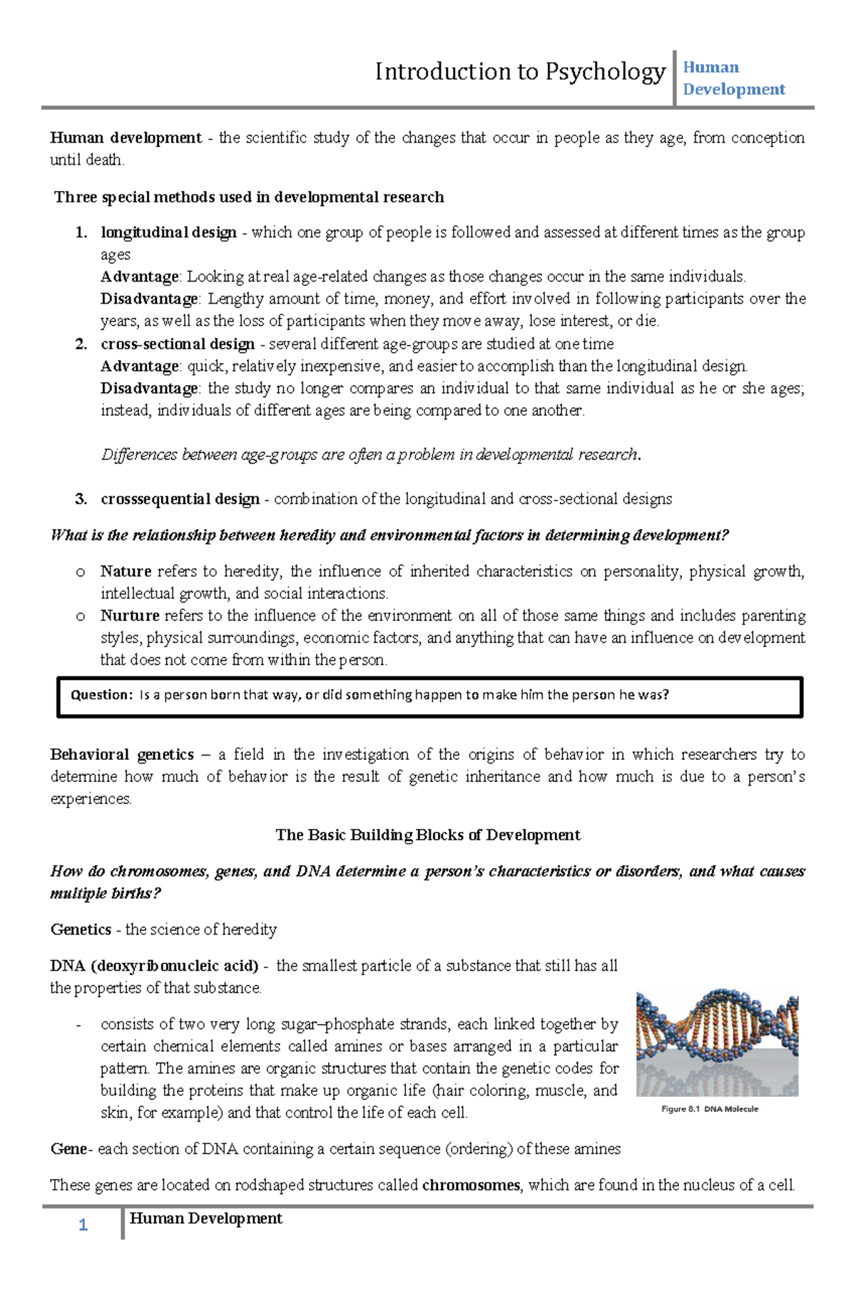 Issues in Studying Human Development - Introduction to Psychology ...