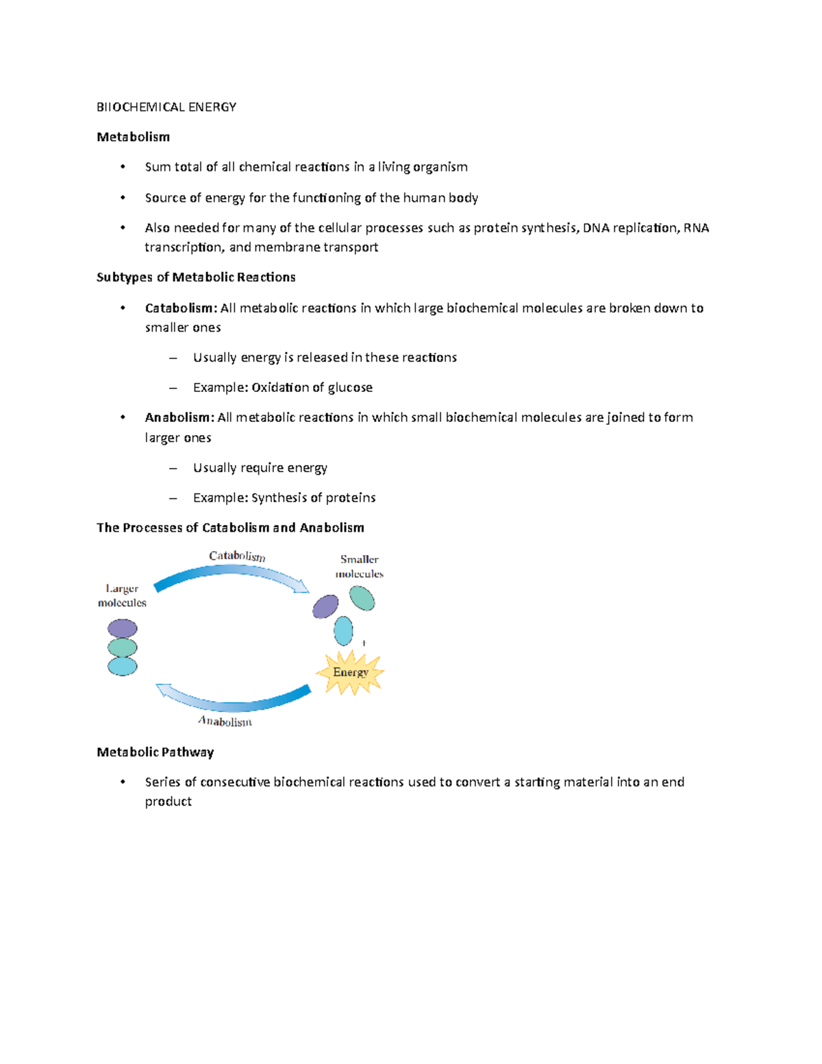 Bioenergy - bio - BIIOCHEMICAL ENERGY Metabolism Sum total of all ...