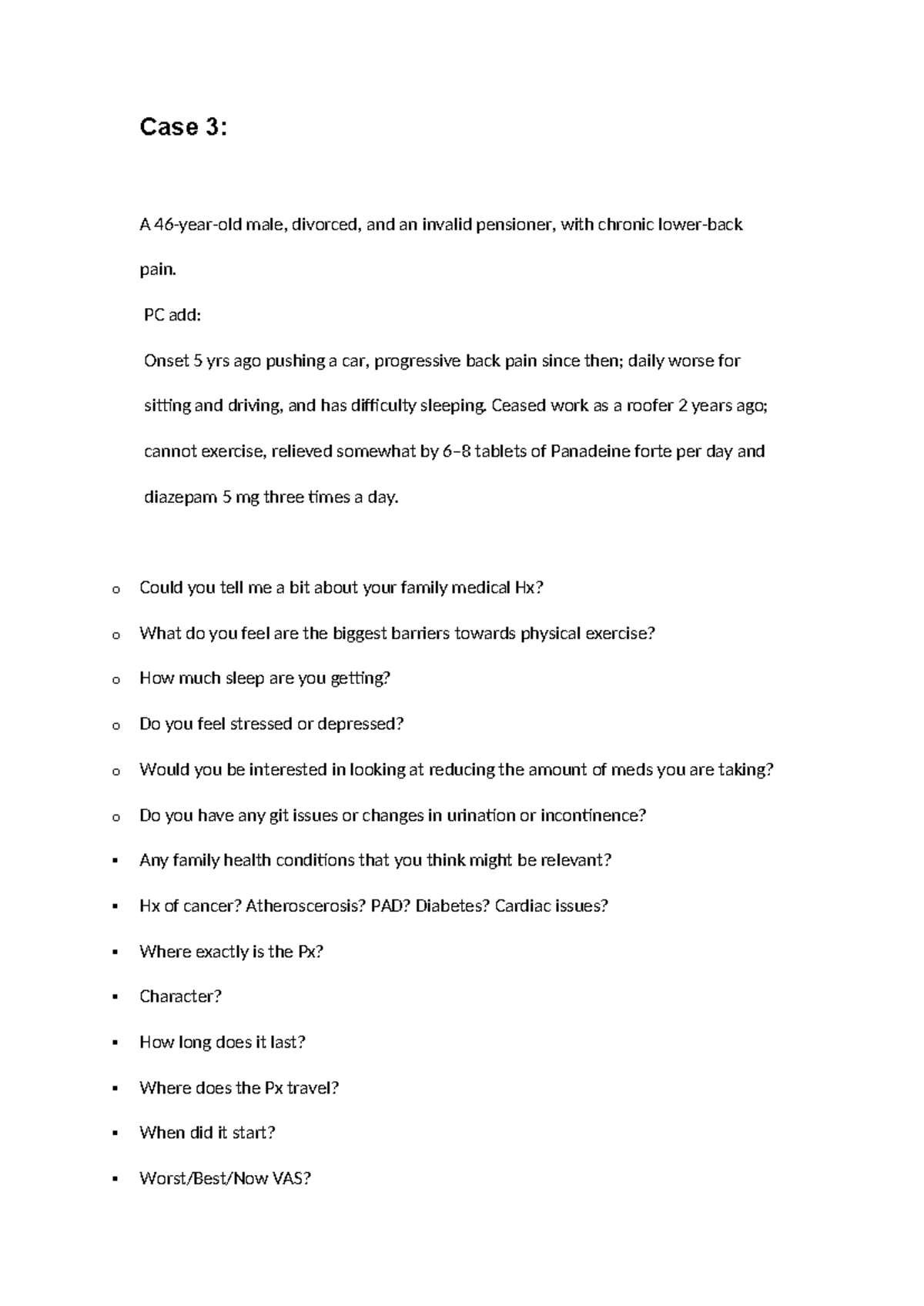 OM2 Case 3 (BH) - Case report - Case 3: A 46-year-old male, divorced ...