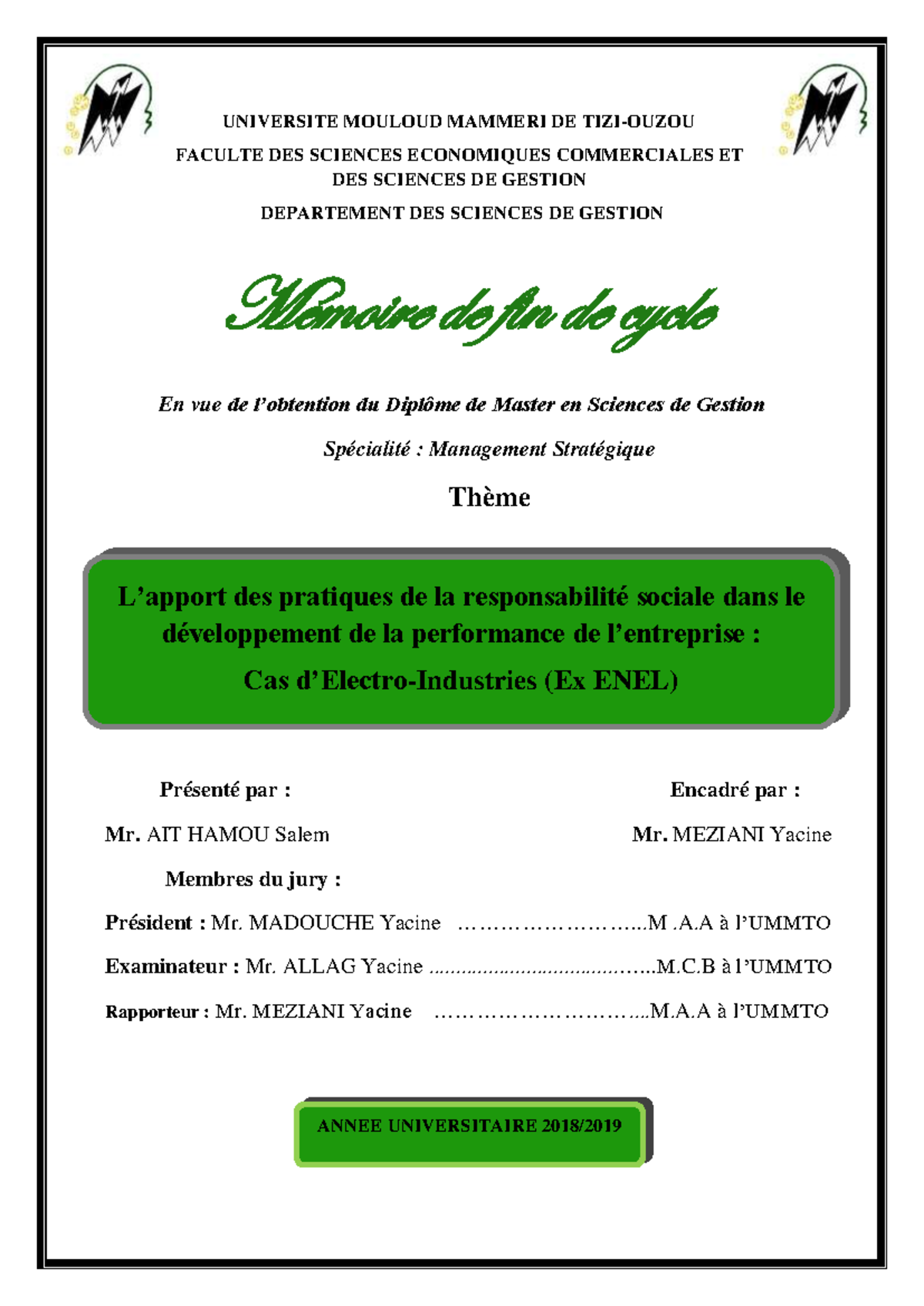 Mémoire finale aprés soutenance - UNIVERSITE MOULOUD MAMMERI DE TIZI ...