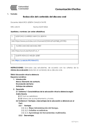 Autoelavualcion 1 - desarrollo - Comunicación Efectiva - Studocu