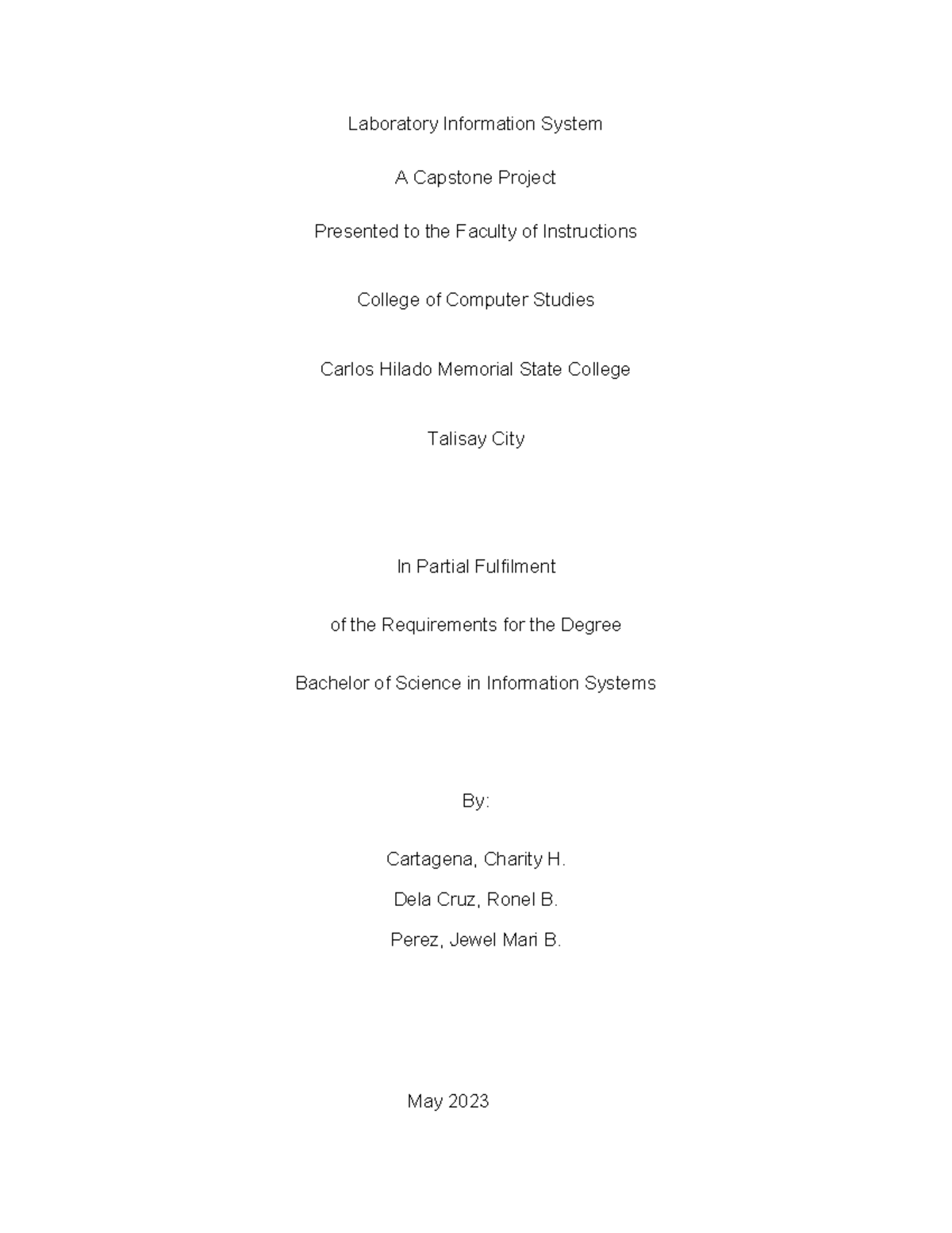Laboratory-Information-System - Laboratory Information System A ...