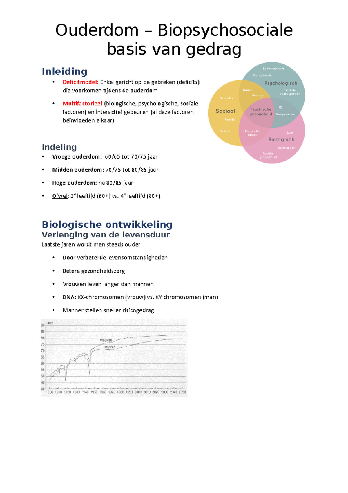 Ouderdom biopsychosociale basis van gedrag - basis van gedrag Inleiding ...