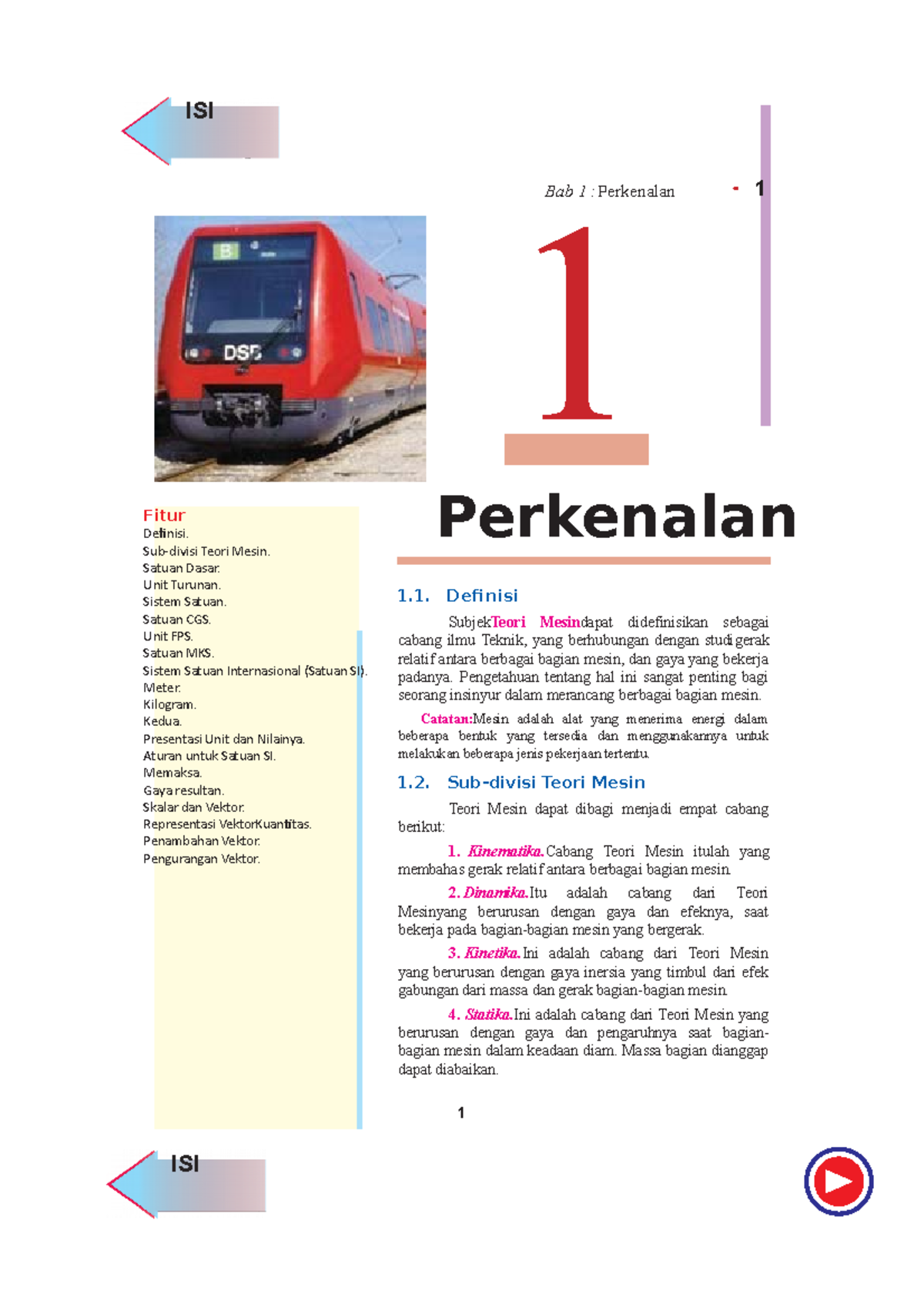Ch-01 Pdf To Word - MATERI DINAMIKA MESIN - ISI Fitur Definisi. Sub-divisi Teori Mesin. Satuan ...