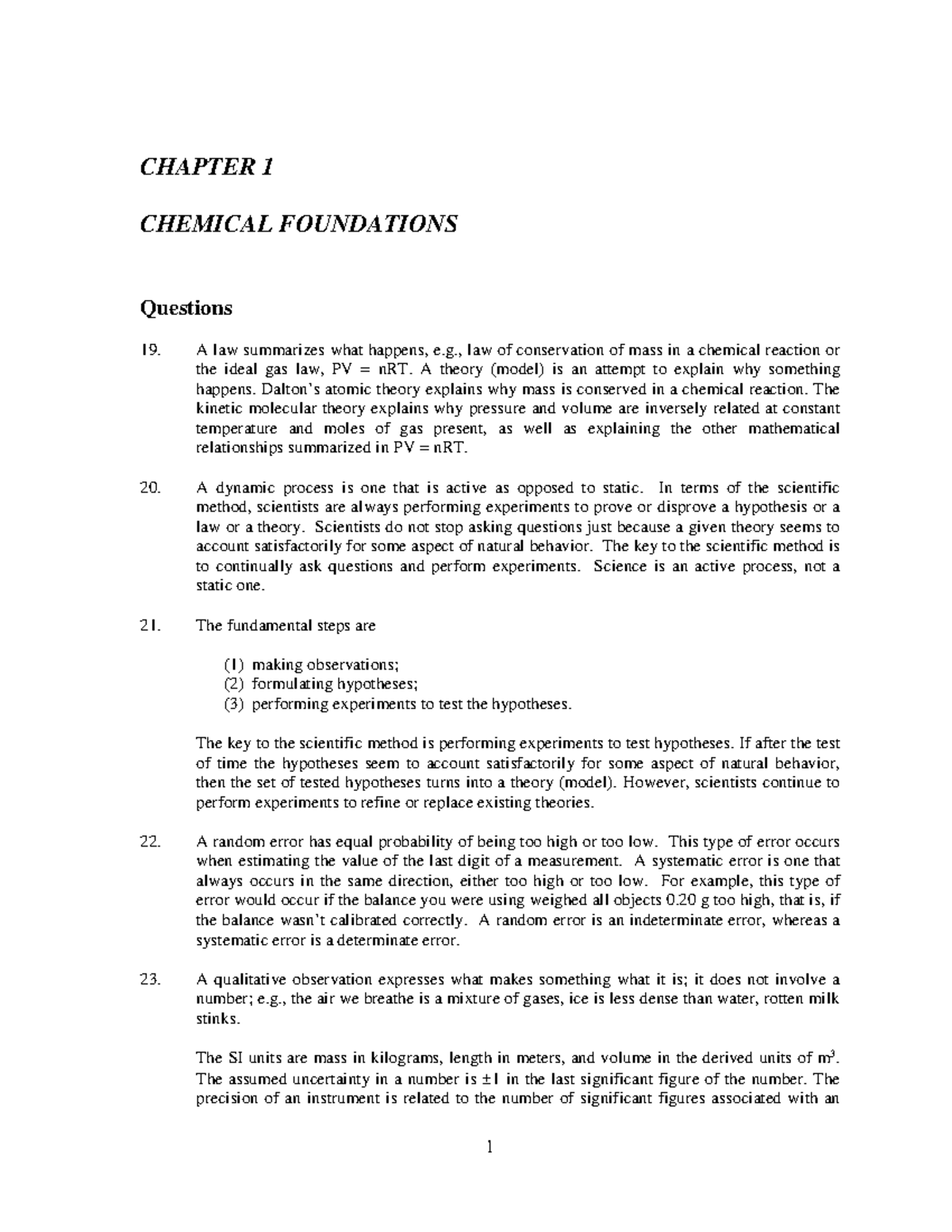 Ch01-10e - Solution - 1 CHAPTER 1 CHEMICAL FOUNDATIONS Questions A law ...