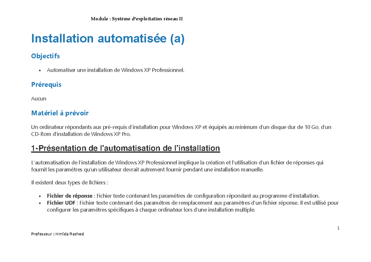 3-Installation automatisée (a) - 1 Installation automatisée (a ...