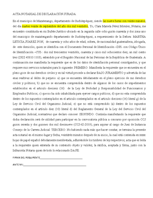 Modelos DE Actas Notariales, DE Legalización Y Protocolación - ACTA ...