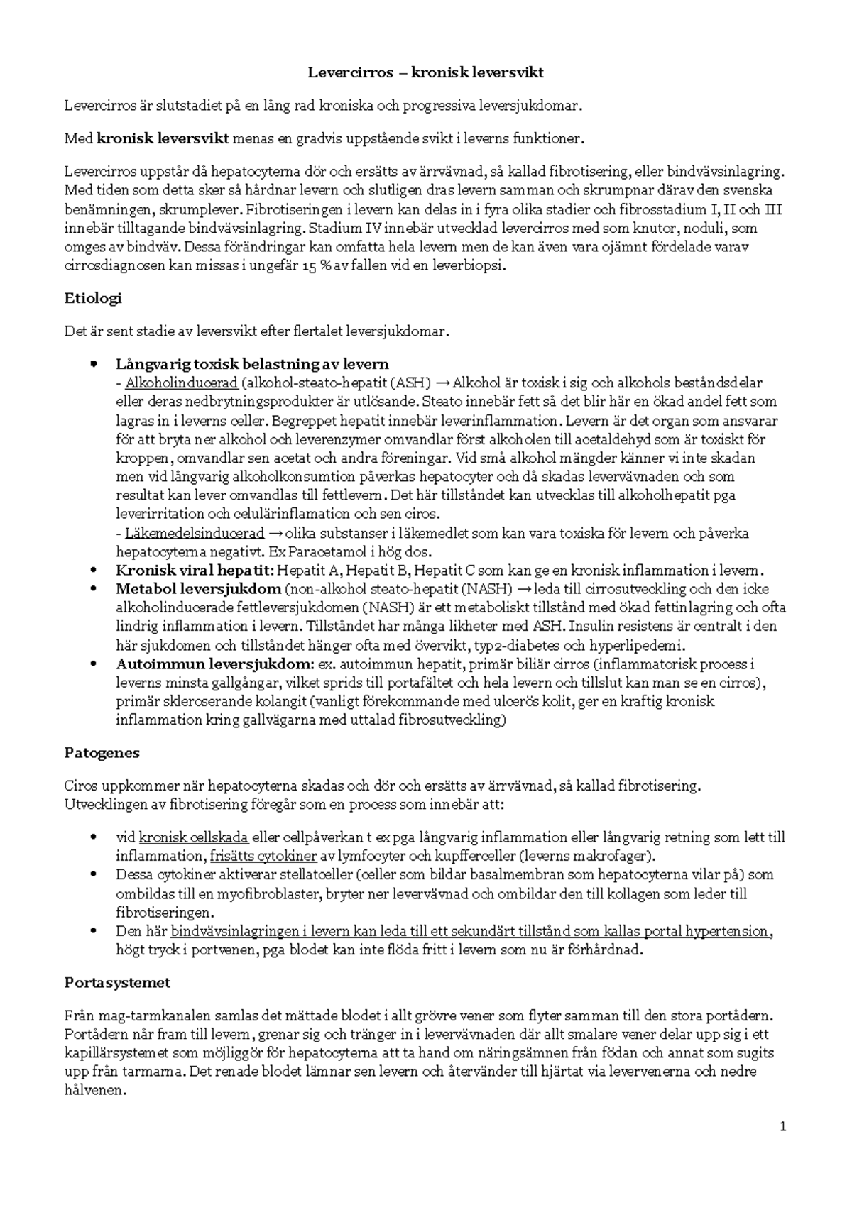 Levercirros - Med kronisk leversvikt menas en gradvis uppstående svikt ...