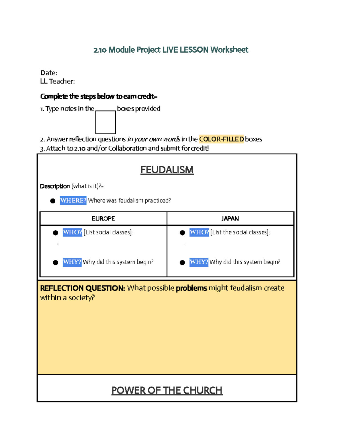 210 LC v23 - same - 2 Module Project LIVE LESSON Worksheet Date: LL ...