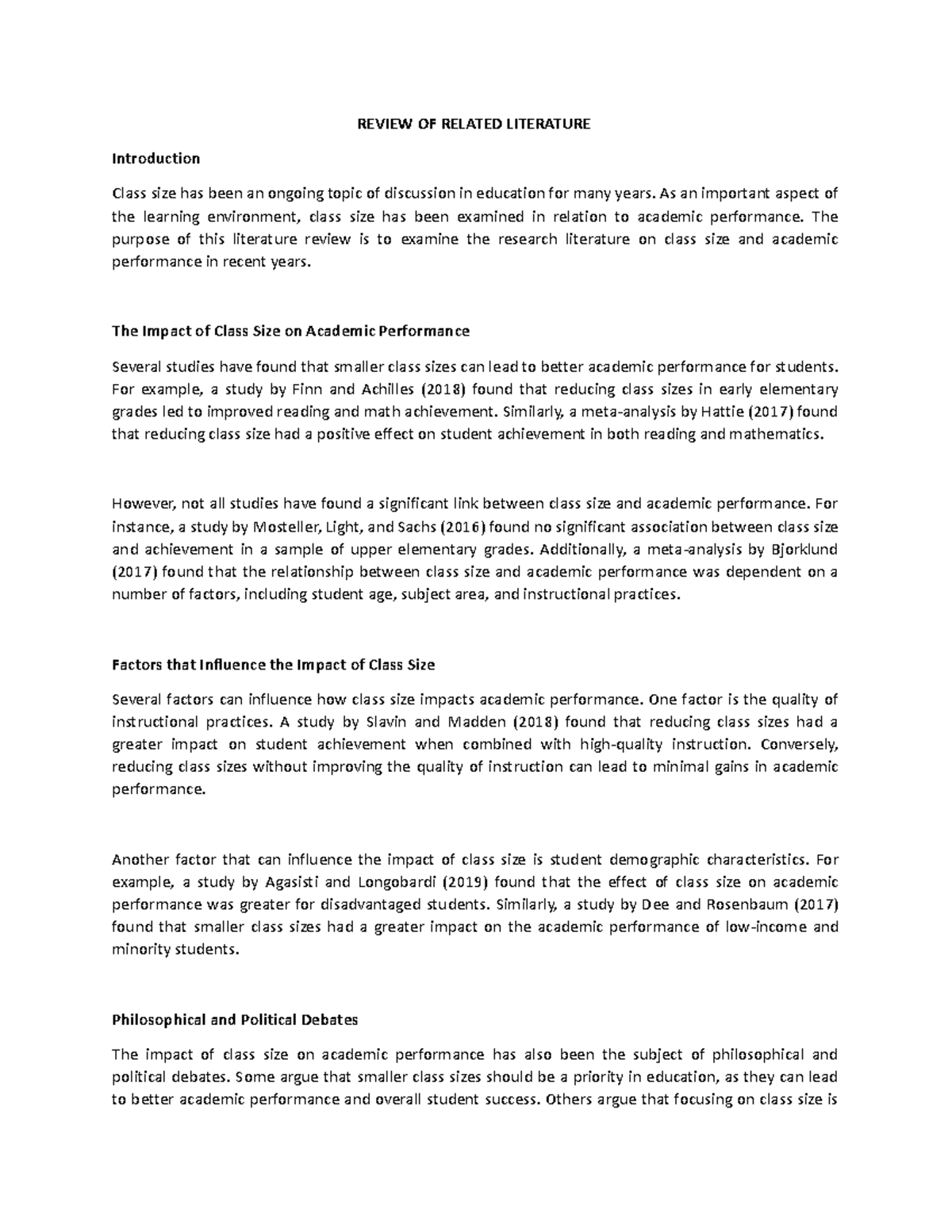 RRL-SHIT - Blablabla - REVIEW OF RELATED LITERATURE Introduction Class ...