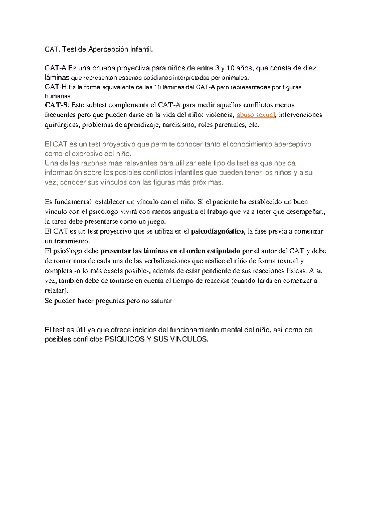 CAT test de percepción infantil - CAT. Test de Apercepción Infantil ...