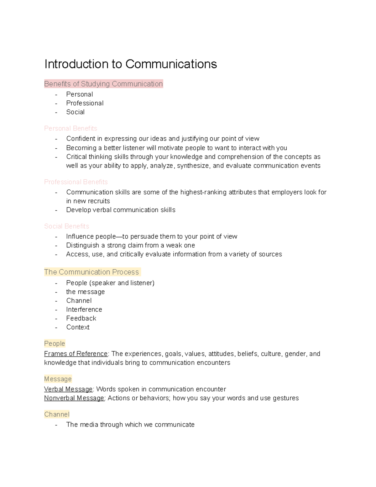 Chapter 1 P2P - Introduction to Communications Benefits of Studying ...
