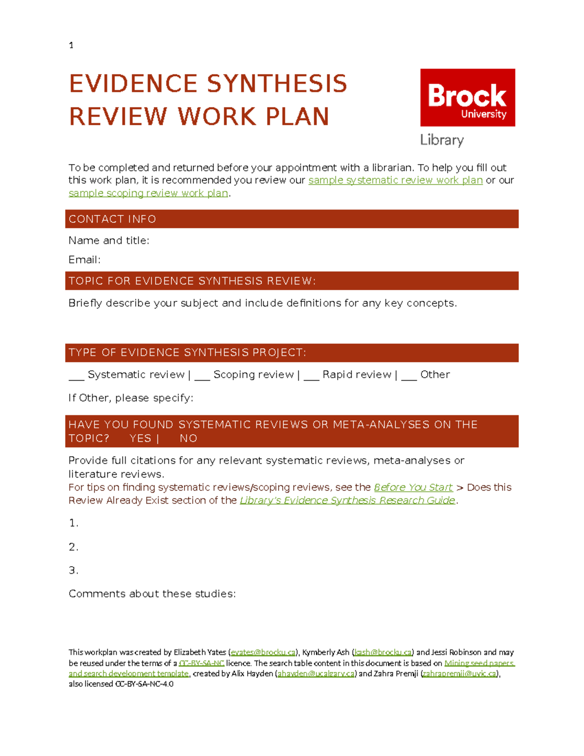 Seminar 2 - nurse - EVIDENCE SYNTHESIS REVIEW WORK PLAN To be completed ...