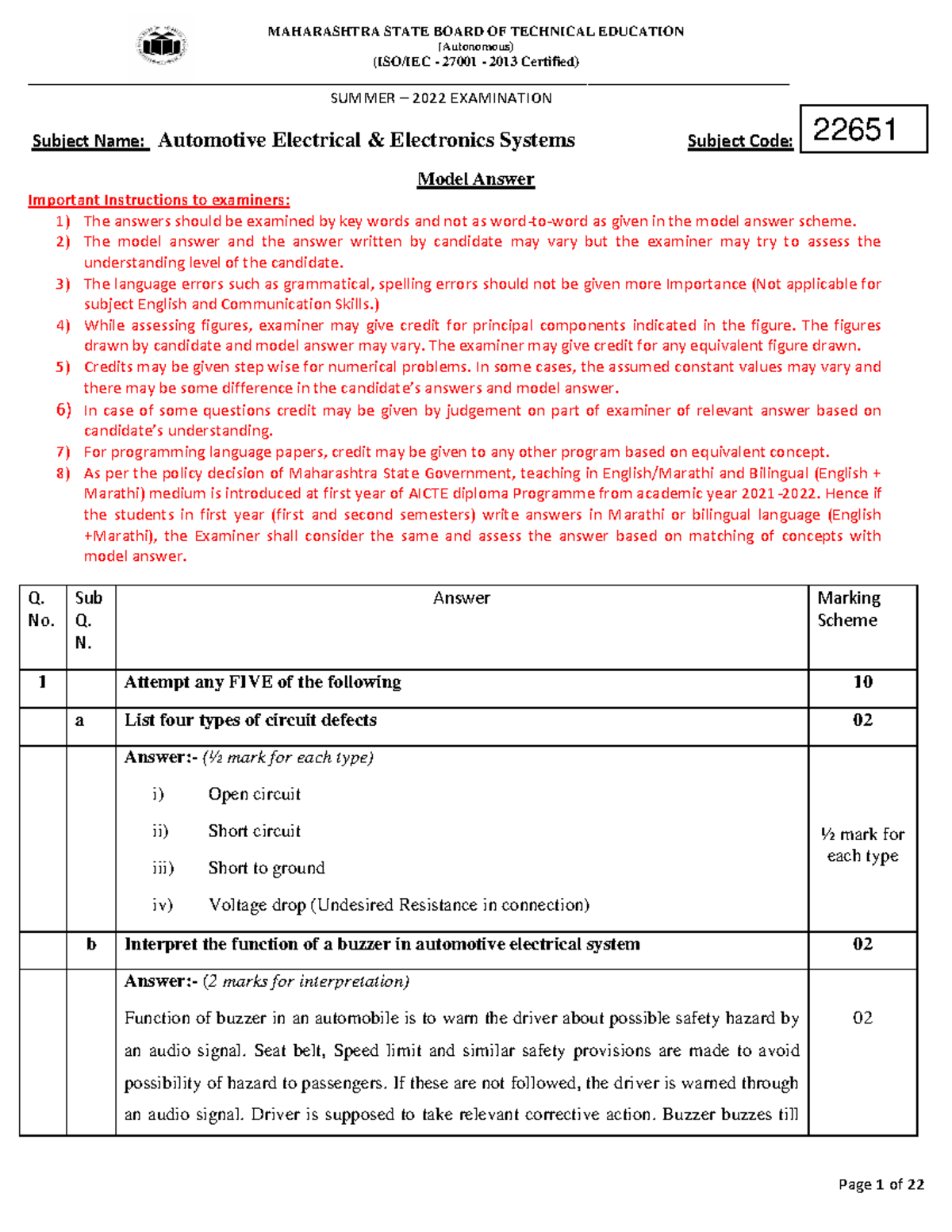 22651-2022-Summer-model-answer-paper[Msbte study resources ...