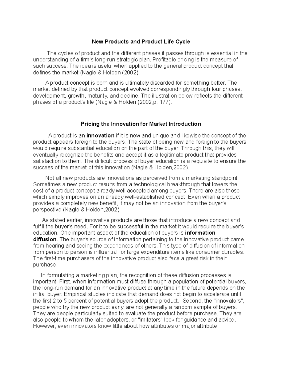 6.1 New Products and Product Life Cycle - New Products and Product Life ...