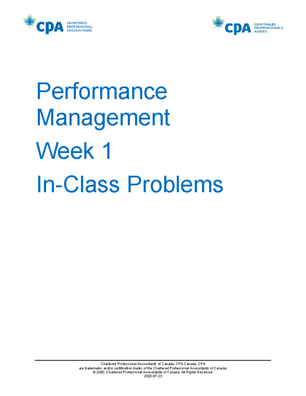 W1 ICP - practice materials - Chartered Professional Accountants of ...
