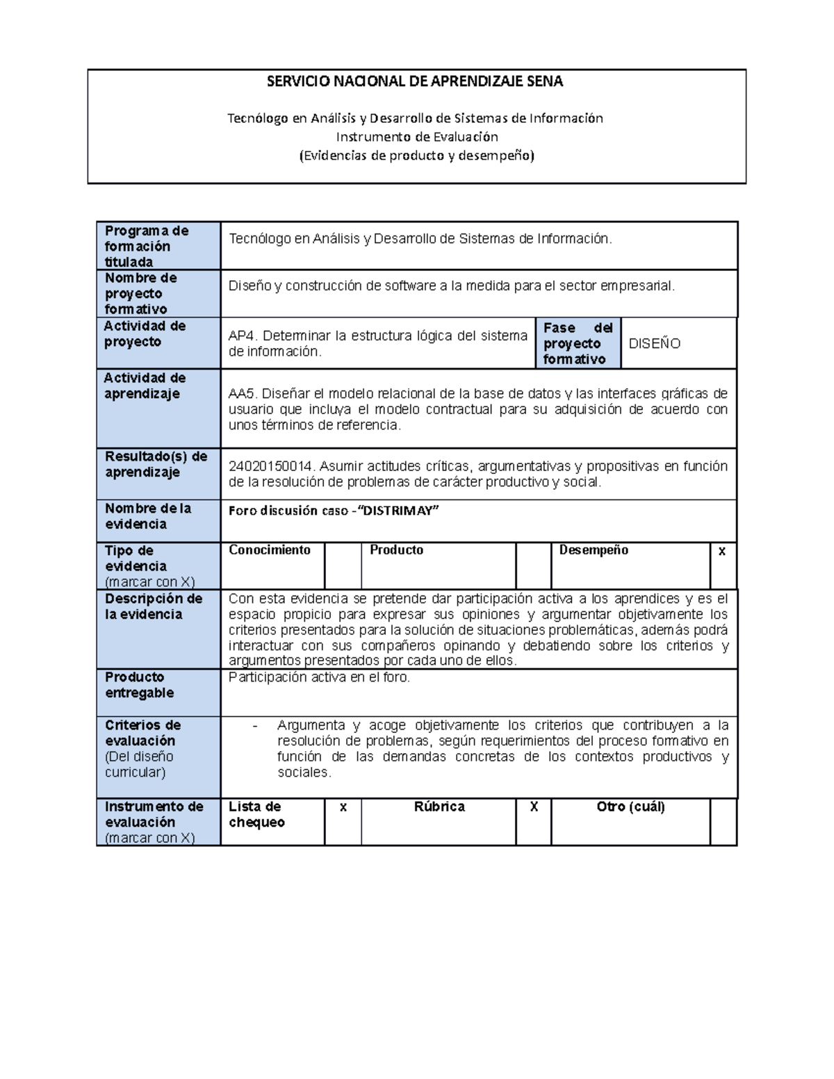 IE AP04 AA5 EV09 Transversal Foro Dscusion caso Distrimay - Tecnólogo en Análisis y Desarrollo ...