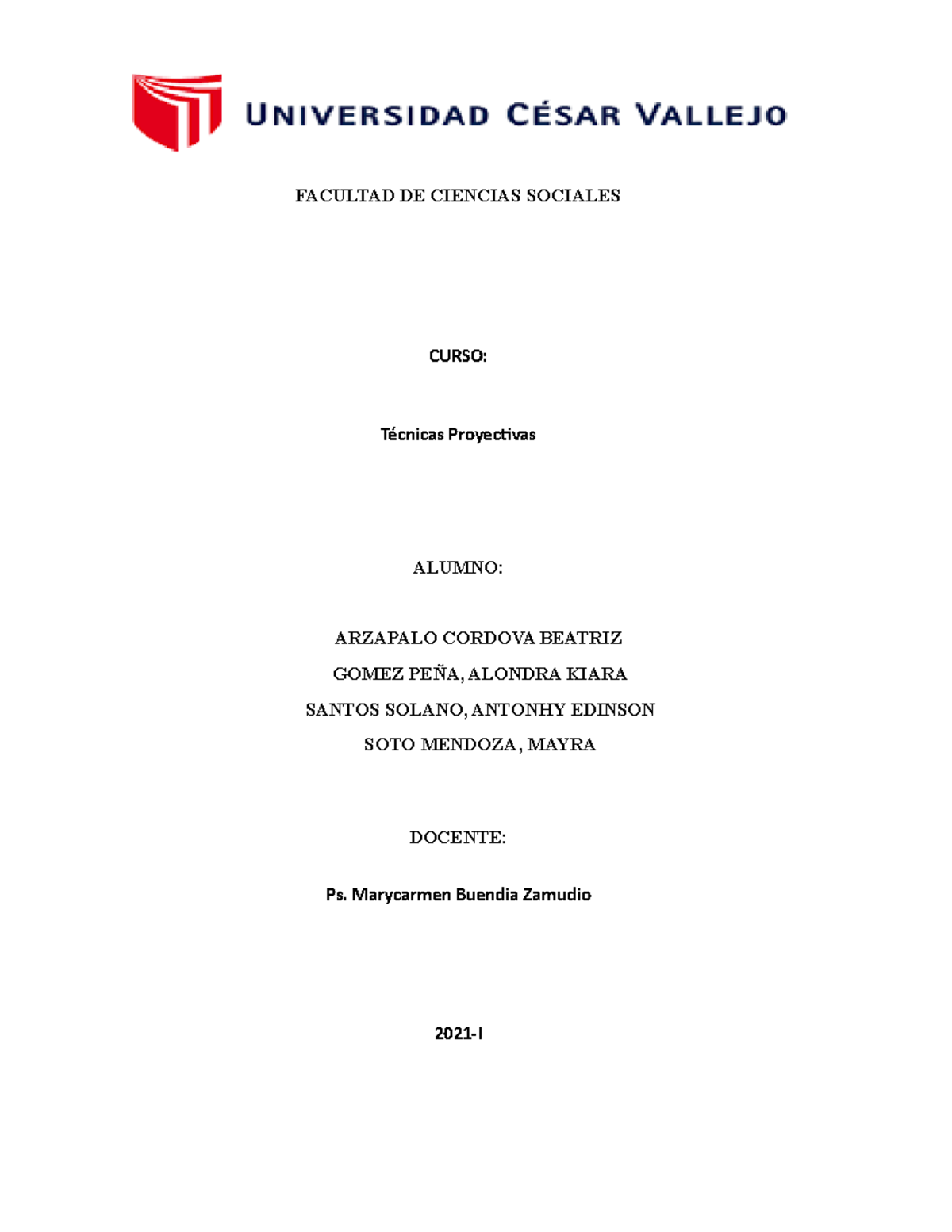 Modelo DE Informe Proyectivo DEL TAF - FACULTAD DE CIENCIAS SOCIALES ...