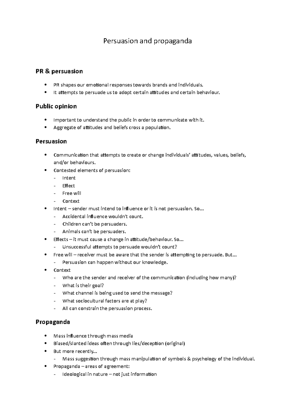Lecture 1 + 2 – persuasion and propaganda - Persuasion and propaganda ...