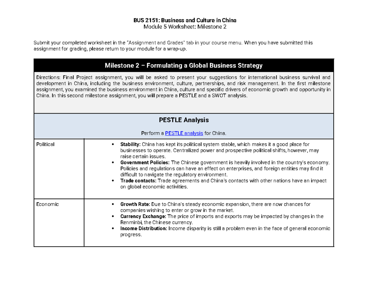 BUS 2151 Milestone 2 Worksheet-1 - Module 5 Worksheet: Milestone 2 ...