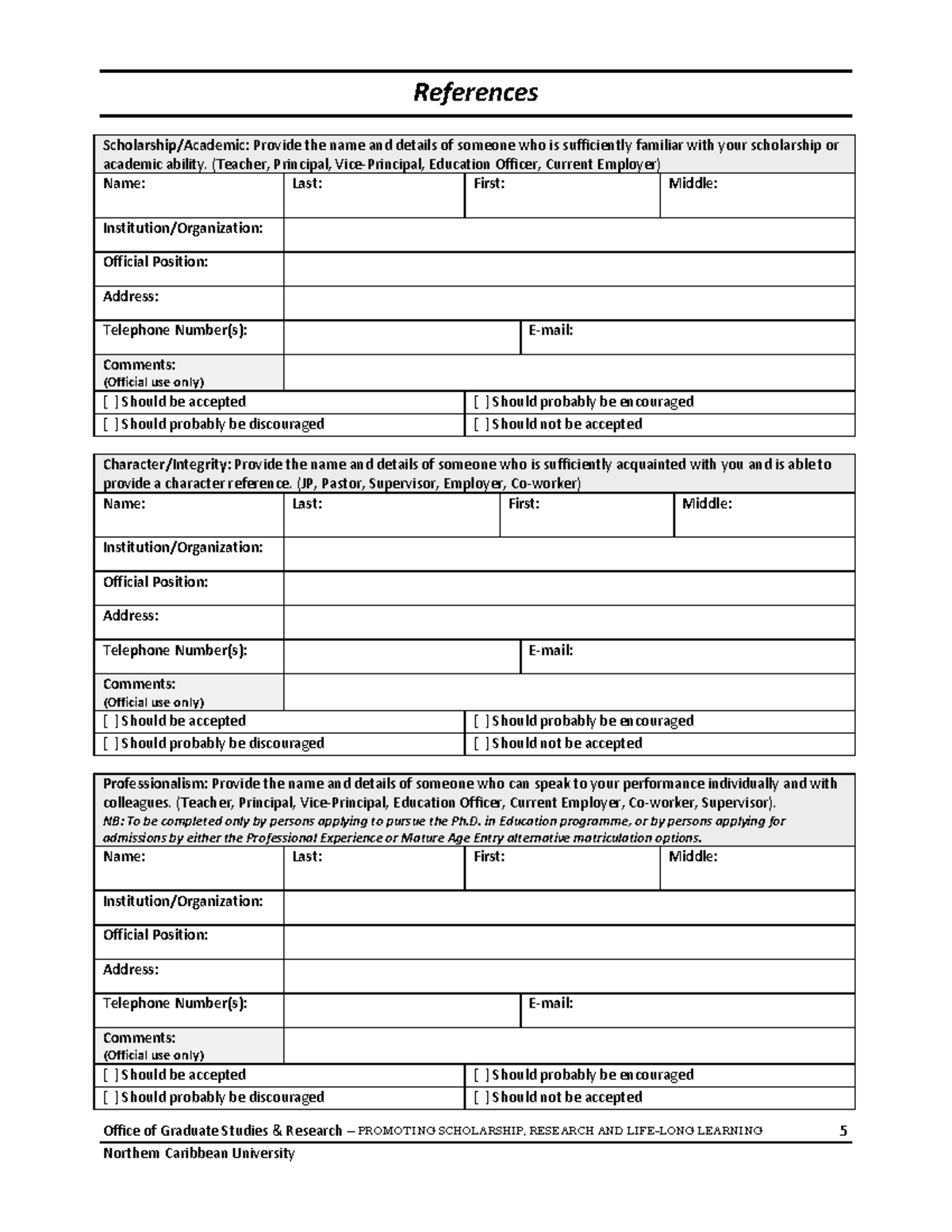 References for Graduate Applicants - Office of Graduate Studies ...