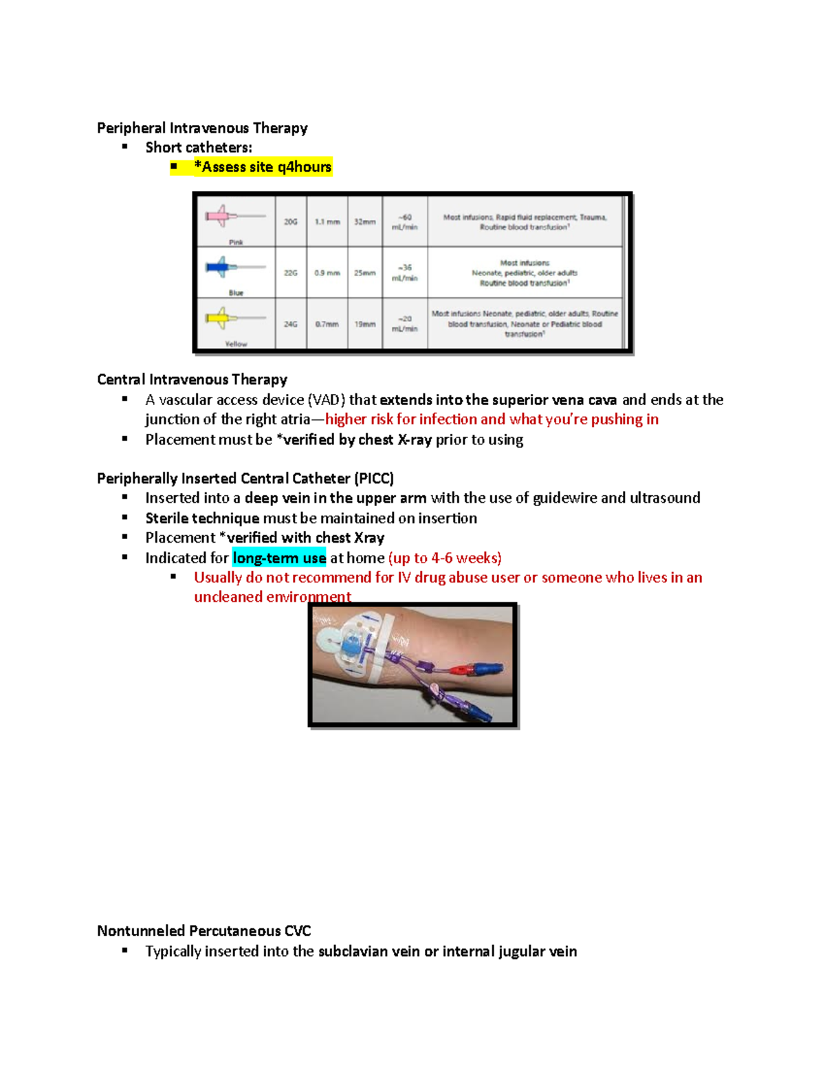 Ch 15 Infusion Therapy - Peripheral Intravenous Therapy Short catheters ...