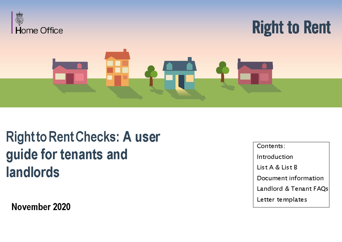 Right to Rent 2021 - Right to Rent Checks: A user guide for tenants and ...