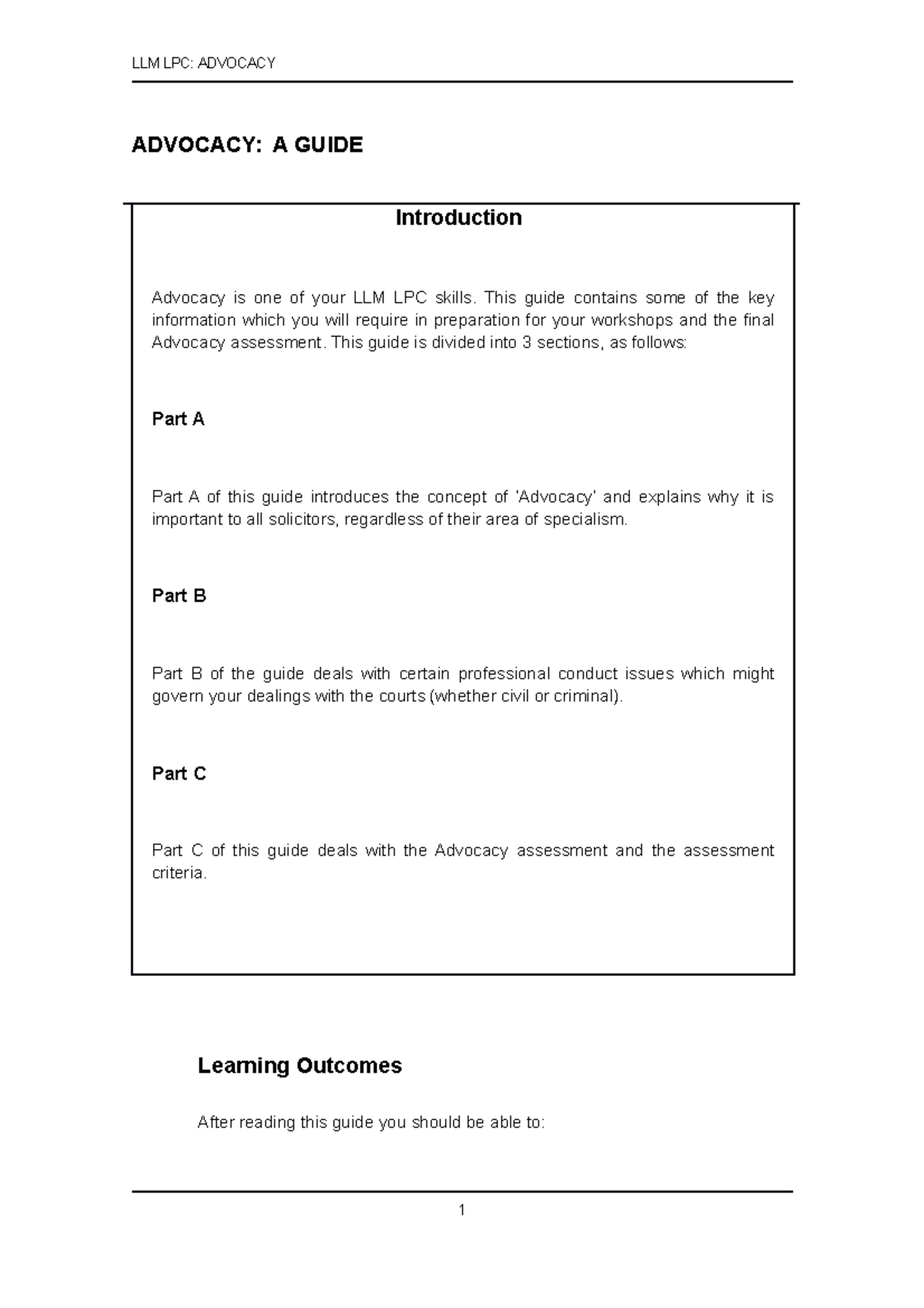 Advocacy Guide January 2021 - 7LAW1099-0105-2020 - Herts - Studocu