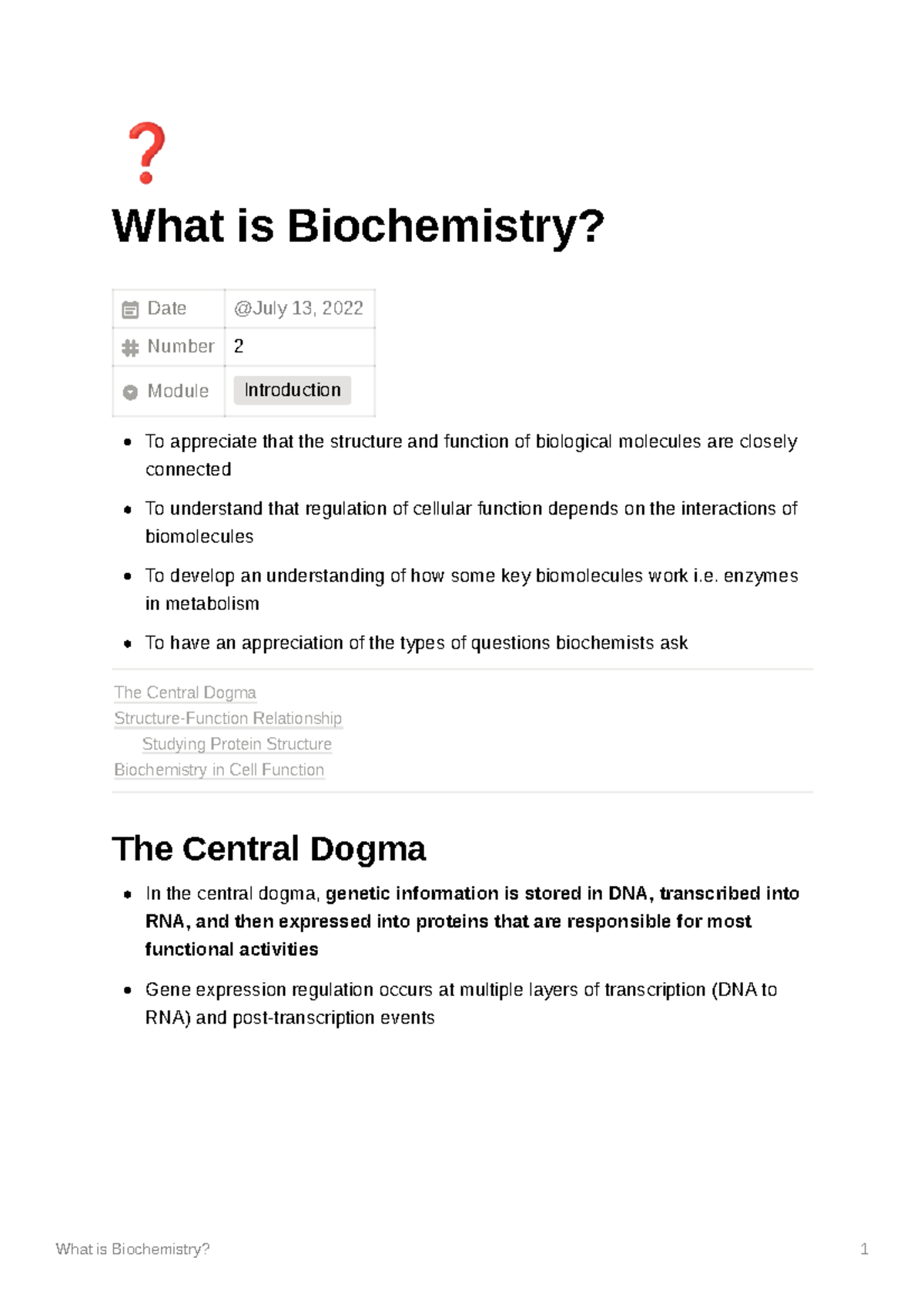 What is Biochemistry - What is Biochemistry? Date Number 2 Module ...