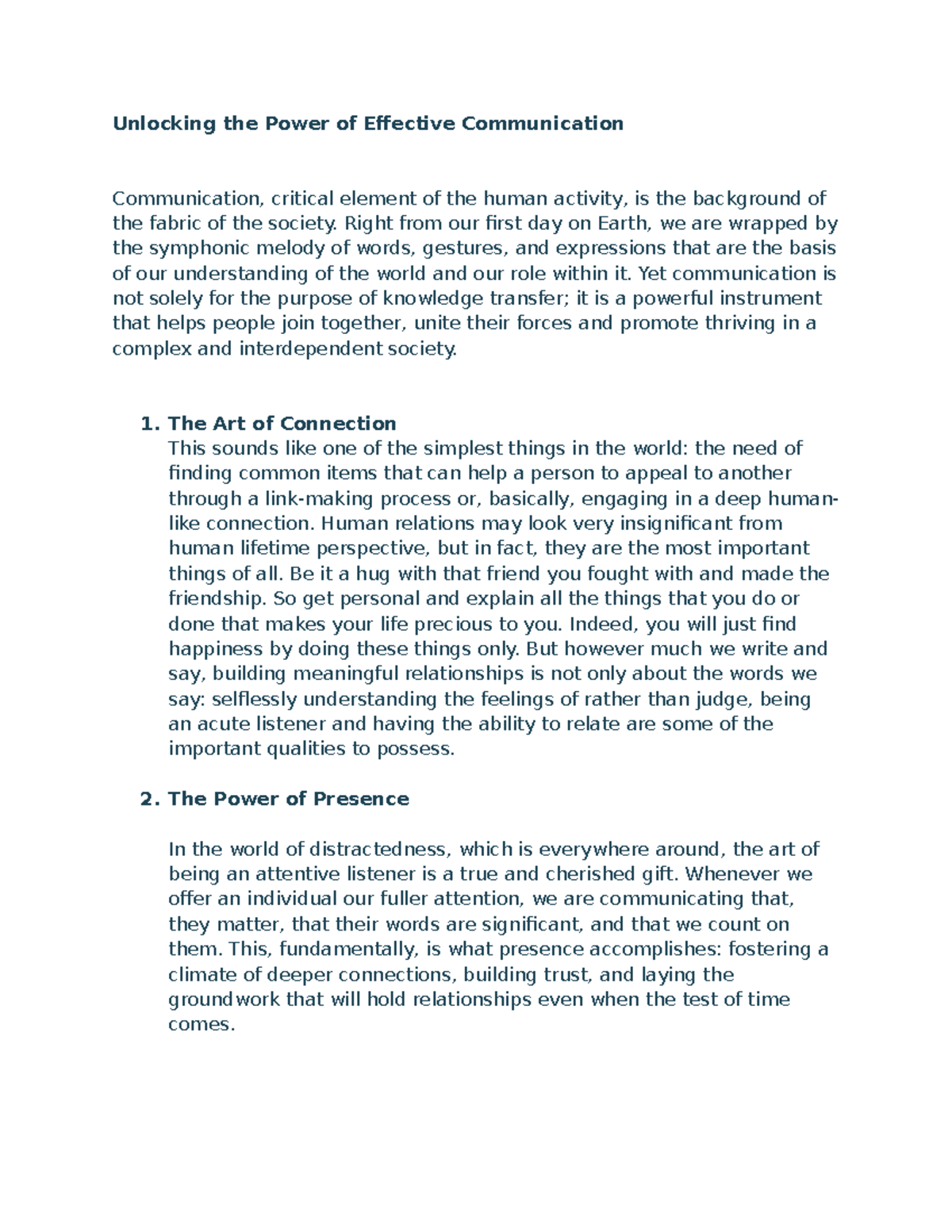 Unlocking the Power of Effective Communication word - Unlocking the ...