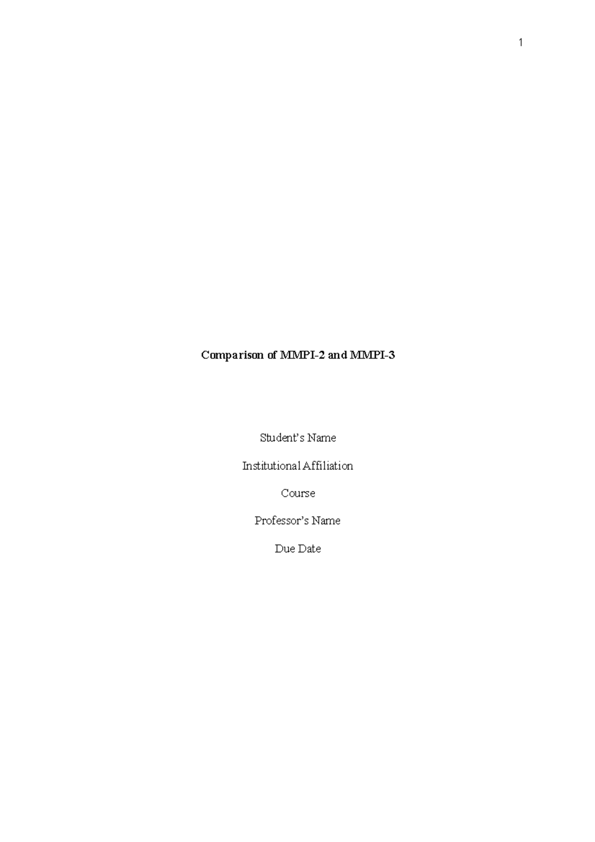 Comparison of MMPI-2 and MMPI-3 - Comparison of MMPI-2 and MMPI ...