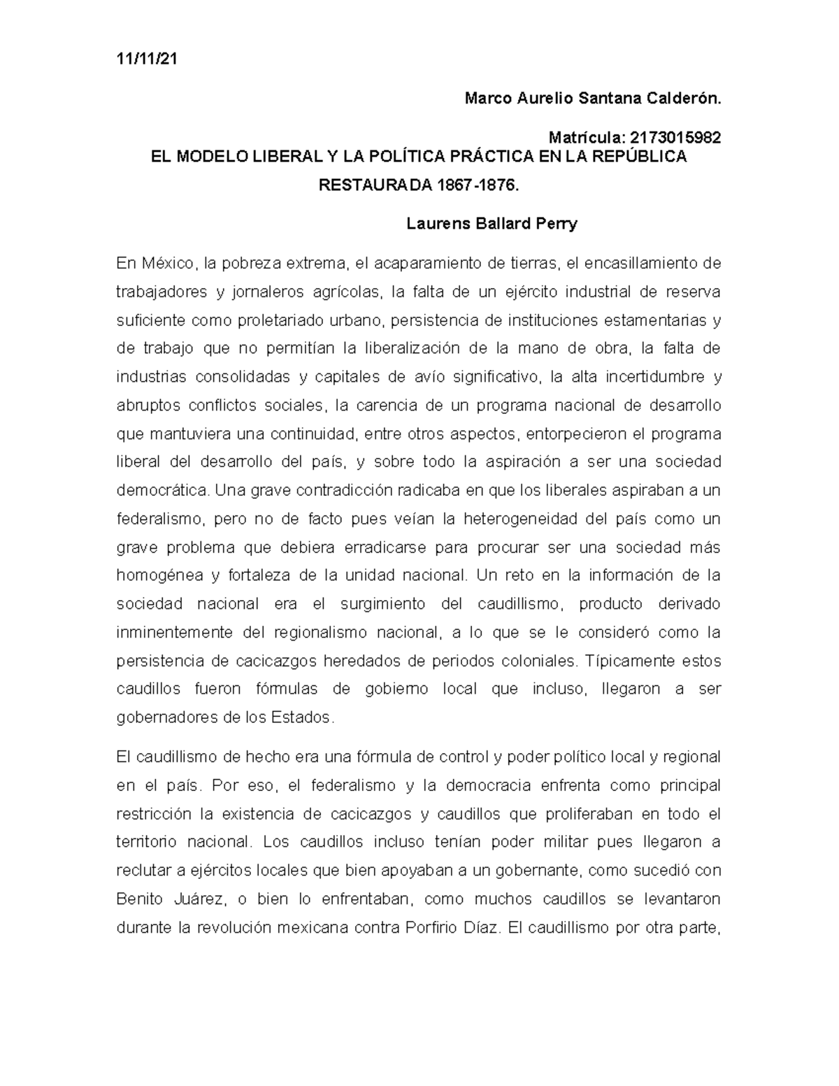 EL MODELO LIBERAL Y LA POLÍTICA PRÁCTICA EN LA REPÚBLICA RESTAURADA ...