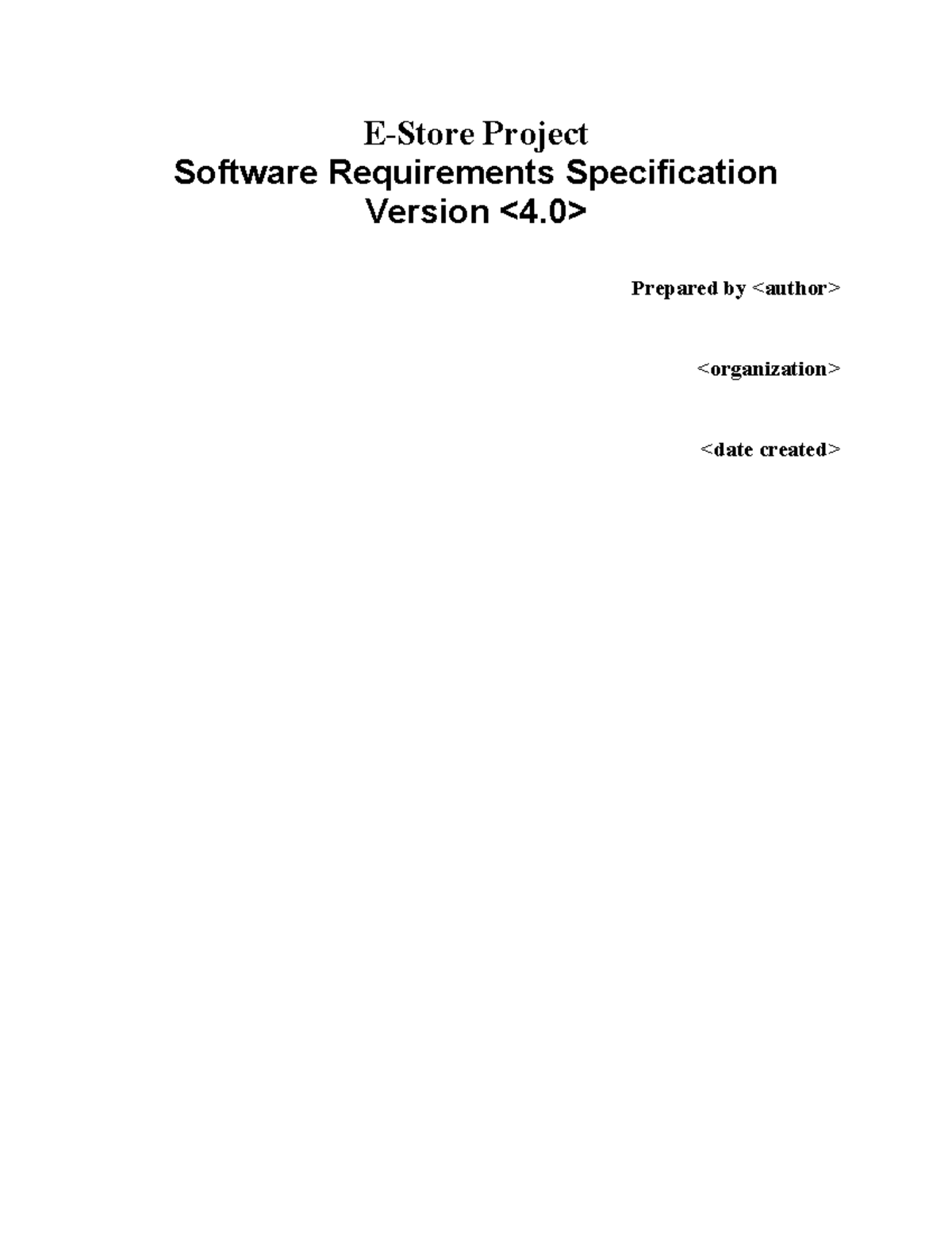 Srs - srs document - E-Store Project Software Requirements ...